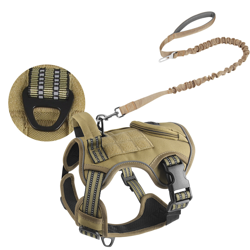 Tactical Style Durable Pet Harness Set with Pet Leash
