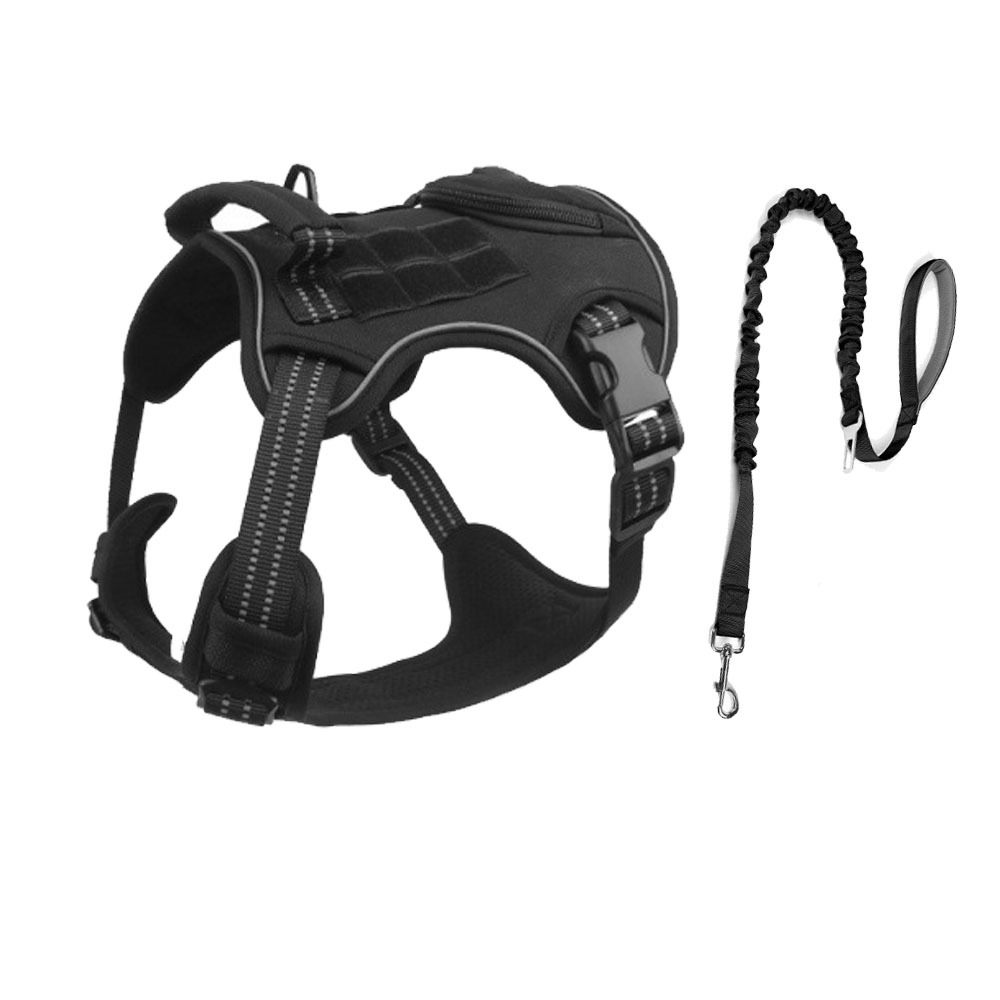 Tactical Style Durable Pet Harness Set with Pet Leash