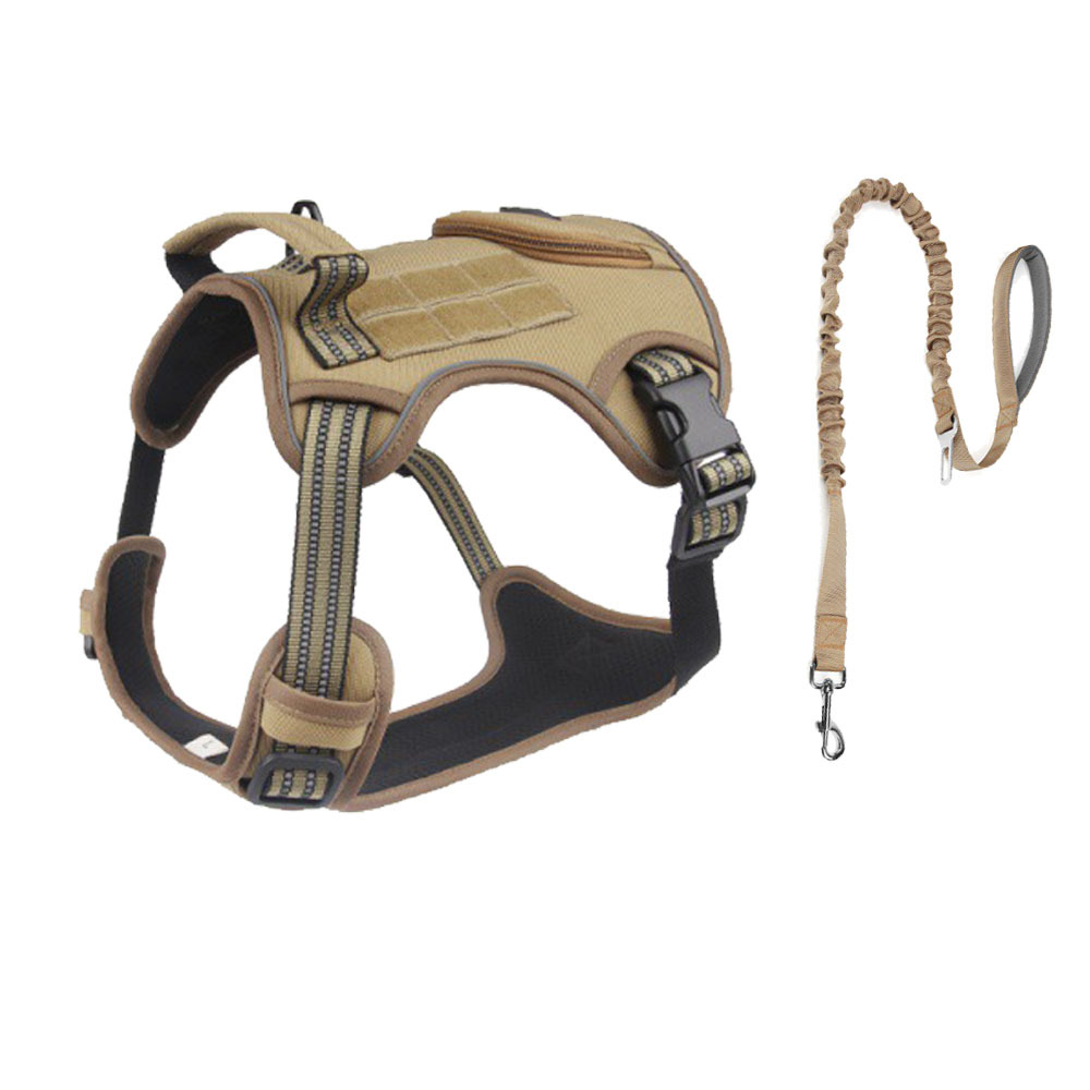 Tactical Style Durable Pet Harness Set with Pet Leash